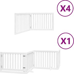 Zábrana pro psy s dvířky skládací 12 panelů bílá 960 cm topol 3155676
