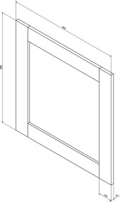 Sapho Brand zrcadlo v rámu 80 x 80 x 3 cm mořený smrk BA051S