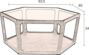 Konferenční stolek se skleněnou deskou v tmavě přírodní barvě 80x92,5 cm Sita – Dutchbone