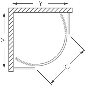 ROLTECHNIK sprchový kout čtvrtkruhový ECR2N, transparent