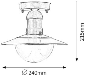 Rabalux 8763 - Venkovní stropní svítidlo OSLO 1xE27/60W IP44