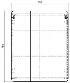 Koupelnová závěsná skříňka BÁRA 60 cm - se zrcadlem