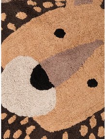Oranžový/hnědý pratelný/ručně tkaný bavlněný dětský koberec 120x125 cm Snuggle Roary – Hanse Home