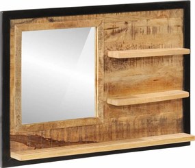 vidaXL Zrcadlo s policemi 80x8x55 cm sklo a masivní mangovníkové dřevo [358578]
