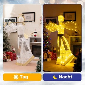 Costway Osvětlený vánoční anděl s 100 LED světly 3 - Rozměrná postava anděla