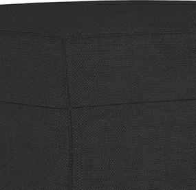 3místná pohovka s podnožkou černá 180 cm textil 3201155