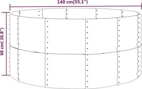 vidaXL Vyvýšený záhon 140x140x68 cm pozinkovaná ocel [319090] Barva: Stříbrná