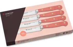 Wüsthof Sada 4 nožů na steaky Classic Colour 12 cm Coral Peach / rovné