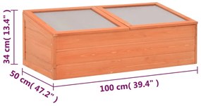 vidaXL Marketos Skleník dřevěný 100 x 50 x 34 cm