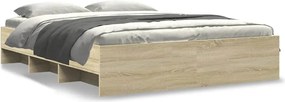 Rám postele bez matrace dub sonoma 150x200 cm kompozitní dřevo 3295648