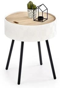 HALMAR Konferenční stolek s úložným prostorem Aura 38x45 cm - Bílý