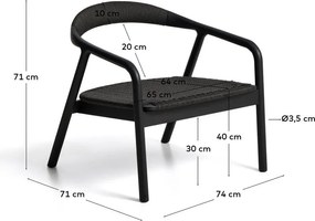 Černé dřevěné/bez čalounění křeslo Derile – Kave Home