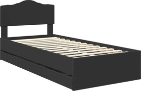 Rám postele se zásuvkou Černá 75 x 190 cm Inženýrské dřevo 3413055