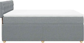 Box spring postel s matrací světle šedá 140 x 190 cm textil 3287458