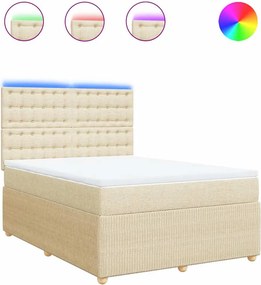 Box spring postel s matrací krémová 160x200 cm textil 3294426