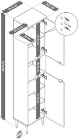 Tchibo - Vysoká koupelnová skříňka »Sonari« s dvířky - barva: bílá