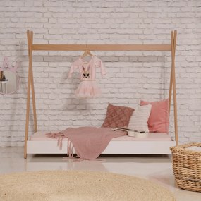 Vingo První dětská postel včetně matrace a roštu Barva: postel 80x160 s látkou, vzor: s puntíky