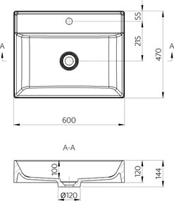 Sapho TWIG 60 x 47 cm TW060 umyvadlo