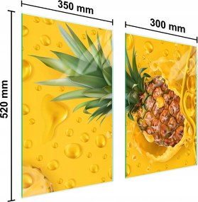 Skleněná Ochranná Deska Do Kuchyně 65x52 Ananas