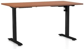 Výškově nastavitelný stůl OfficeTech A, 140 x 80 cm - černá podnož Barva: Třešeň