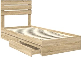 Postel s úložným prostorem se zásuvkou Sonoma dub 90 x 190 cm 3411600