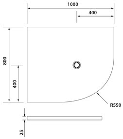Polysan FLEXIA vanička z litého mramoru čtvrtkruh, s možností úpravy rozměru, 100x80cm, R550, levá - 91241