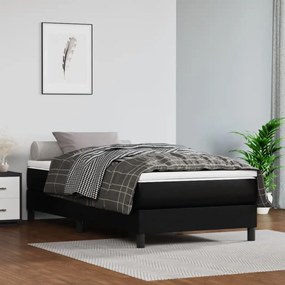 Box spring postel s matrací černá 80 x 200 cm umělá kůže