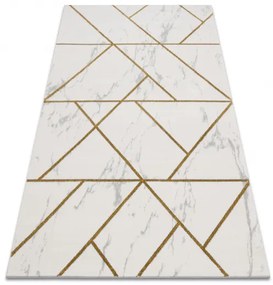 Kusový koberec EMERALD 1012 Luxusní geometrický krémový zlatý Rozměr: 180x270 cm