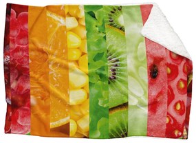 IMPAR Fleecová deka Koláž ovoce 150x120 cm (Rozměr : 150 x 120 cm, Podšití beránkem: ANO)