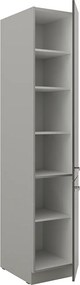 GREY gr | vysoká skříňka 40 DK-210 2F potravinová s policemi | 40 cm | světle šedá/tmavě šedá lesk