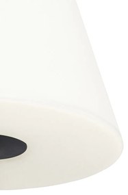 Chytrá stojací lampa černá s bílým stínidlem 35 cm IP65 vč. WiFi A60 - Virginia