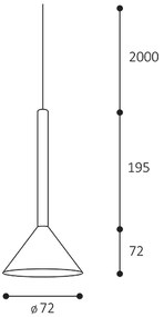 LED2 6490133 Mag Kono, černý závěs pro Mag track 48V, 6W 3000K, Ø 7,2cm