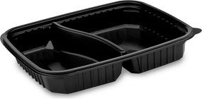 Wimex 78222 - plastová menu mísa `L`, 1100 ml, 250 × 185 mm, 2dílná, černá - 50 ks