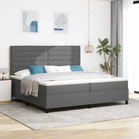 Postel s boxspringem s matrací Tmavě šedá 200 x 200 cm textil 3339337