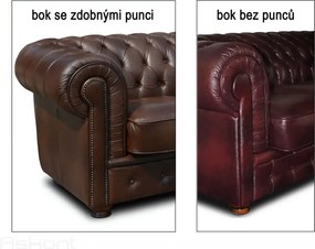 ASKONT Chesterfield Windsor Kožená pohovka 3M Puncovaná / bez puncování