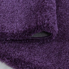 Ayyildiz, Kusový koberec Fluffy Shaggy 3500 lila kruh, 200x200 (průměr) kruh, fialová, ložnice