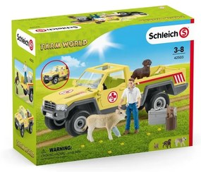 Schleich Záchranné terénní auto s veterinářem, 28 x 11 x 10,5 cm