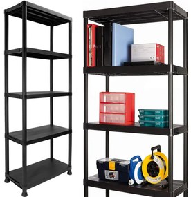 Plastový regál IRVING 171x61x31 cm černý