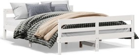 vidaXL Rám postele s čelem voskově 120 x 200 cm masivní borovice [842790] Barva: Bílá