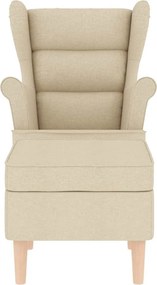 Křeslo s podnožkou krémové textil 3307996
