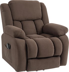 HOMCOM elektrické křeslo se vstáváním, elektrické relaxační křeslo s masážní a topnou funkcí, 93 x 104 x 100 cm, hnědá