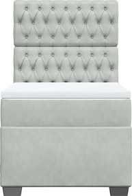 Box spring postel s matrací světle šedá 90x200 cm samet 3293116