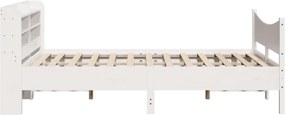 Rám postele s čelem bílý 135 x 190 cm masivní borovice 3307060