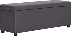 Lavice s úložným prostorem 116 cm šedá umělá kůže 281312