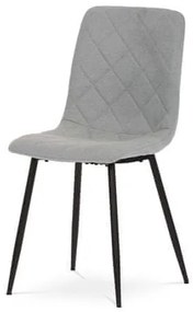 Autronic Moderní jídelní židle Židle jídelní, stříbrná látka, nohy černý kov (CT-283 SIL2)