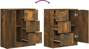 Příborníky 2 ks kouřový dub 60 x 30 x 70 cm kompozitní dřevo 3115793