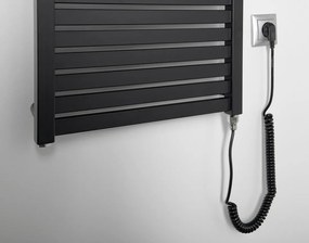 Sapho, TONDI-E elektrické topné těleso, rovné, 450x1330 mm, 500W, černá matná
