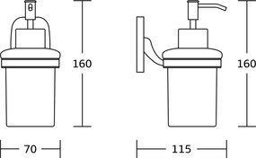 Aqualine Aqualine, RUMBA dávkovač mýdla, mléčné sklo, RB119