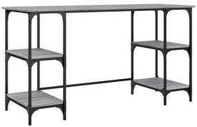 vidaXL Psací stůl šedý sonoma 140 x 50 x 75 cm kov a kompozitní dřevo