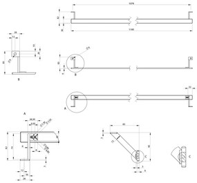 GSI PURA čelní držák ručníků 120cm, chrom PAPRDB120